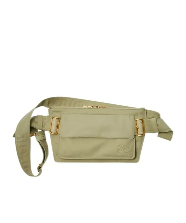 Burberry Trench Logo-embroidered Zipped Belt Bag - Orion Beige