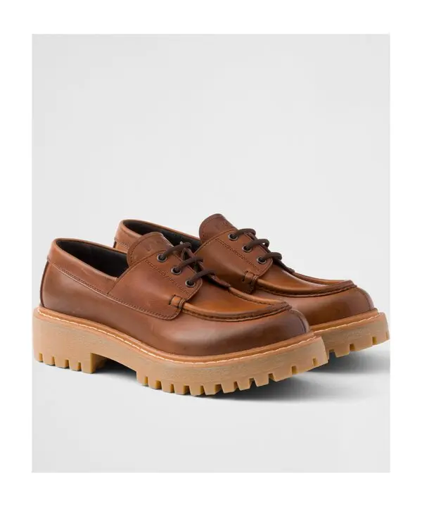 Prada Vintage Lace-up Shoes - Cognac