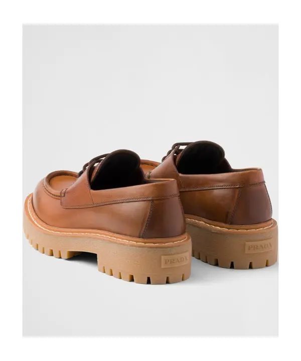 Prada Vintage Lace-up Shoes - Cognac