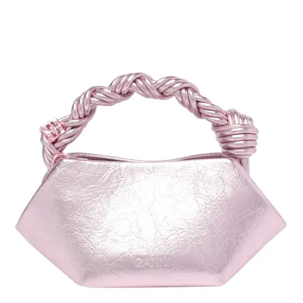 GANNI Metallic Mini Bag With Twisted Top Handle - Pink
