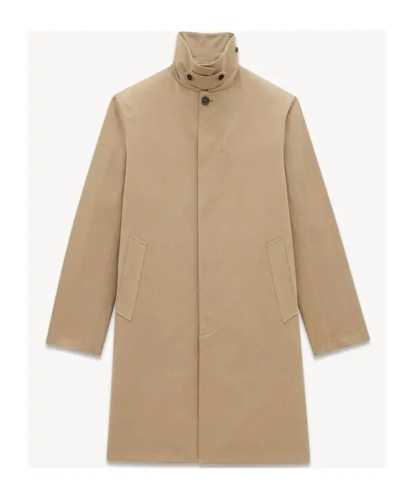 Saint Laurent Knee-length Long-sleeved Mackintosh Coat