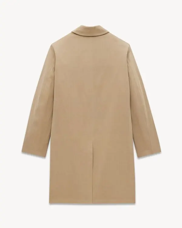 Saint Laurent Knee-length Long-sleeved Mackintosh Coat