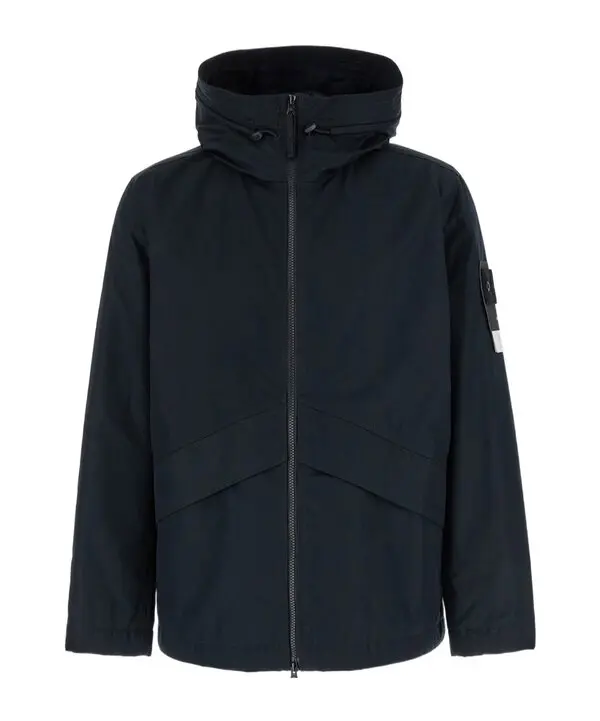 Stone Island Hooded Zip-up Jacket - Black