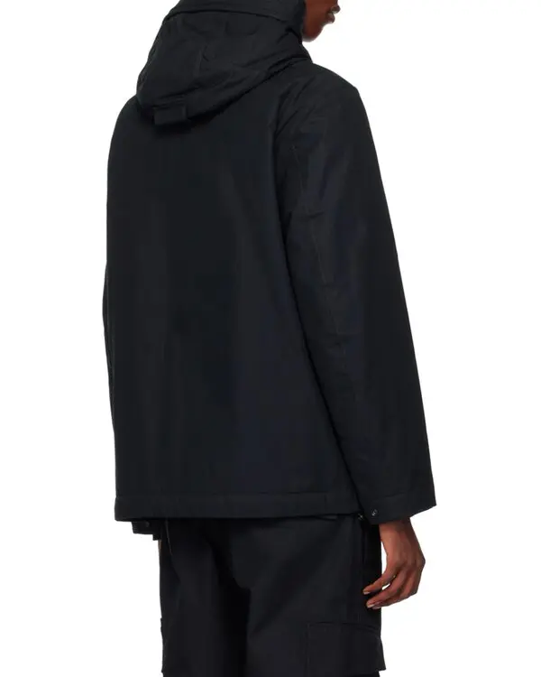 Stone Island Hooded Zip-up Jacket - Black