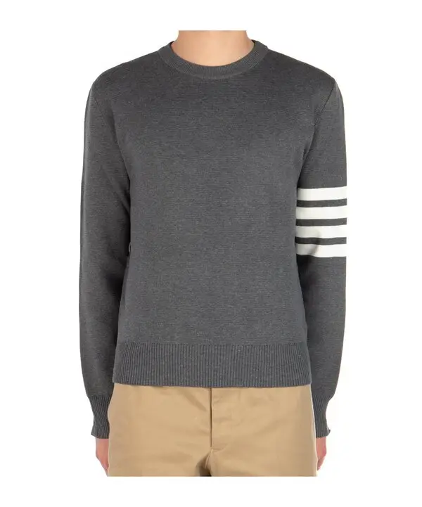Thom Browne 4-bar Knit Jumper - Medium Gray