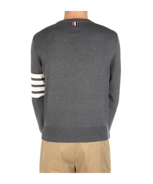 Thom Browne 4-bar Knit Jumper - Medium Gray