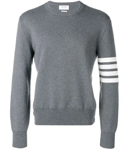 Thom Browne 4-bar Crewneck Jumper - Medium Gray