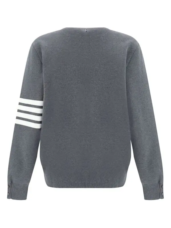 Thom Browne 4-bar Crewneck Jumper - Medium Grey