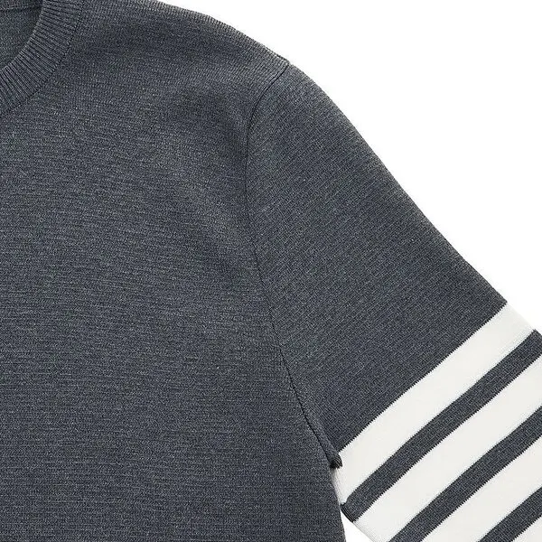 Thom Browne 4-bar Crewneck Jumper - Medium Grey