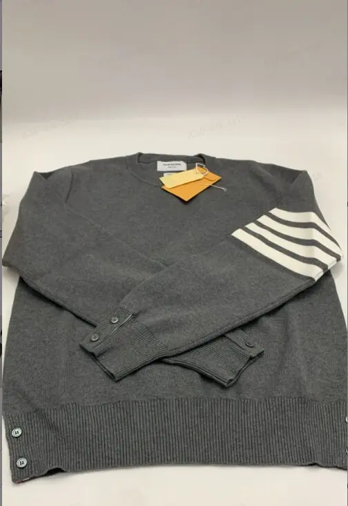Thom Browne 4-bar Crewneck Jumper - Medium Grey