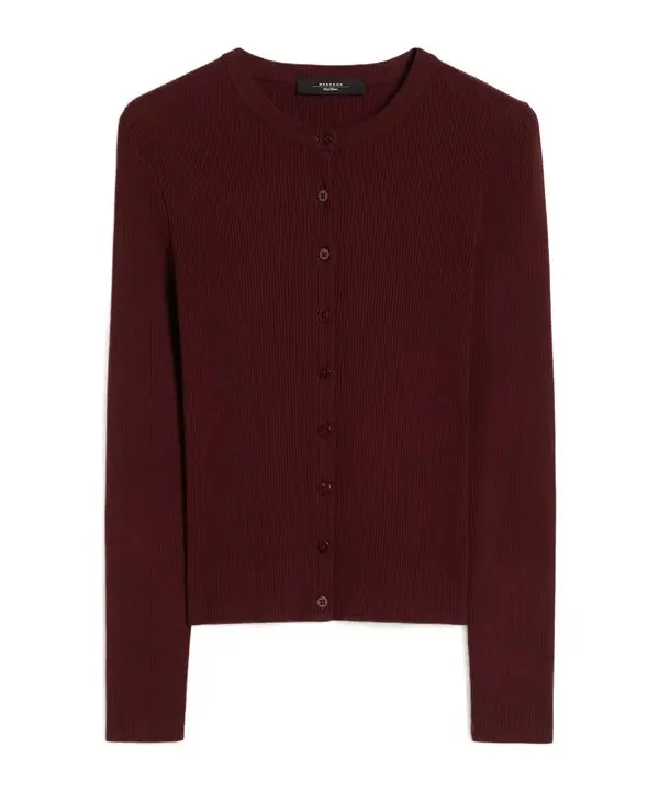 Max Mara Long-sleeved Cardigan - Bordeaux Red
