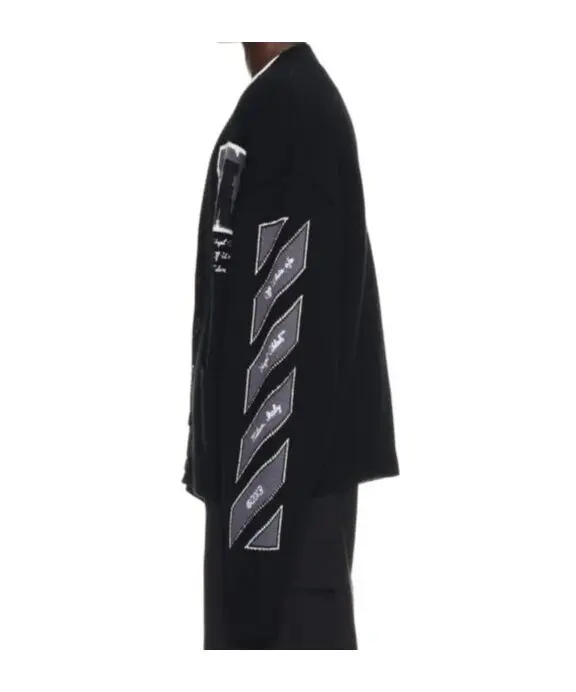 Off-White Logo Embroidered Knit Cardigan