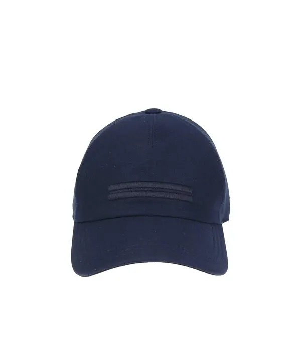 Zegna Logo Embroidered Baseball Cap - Navy Blu