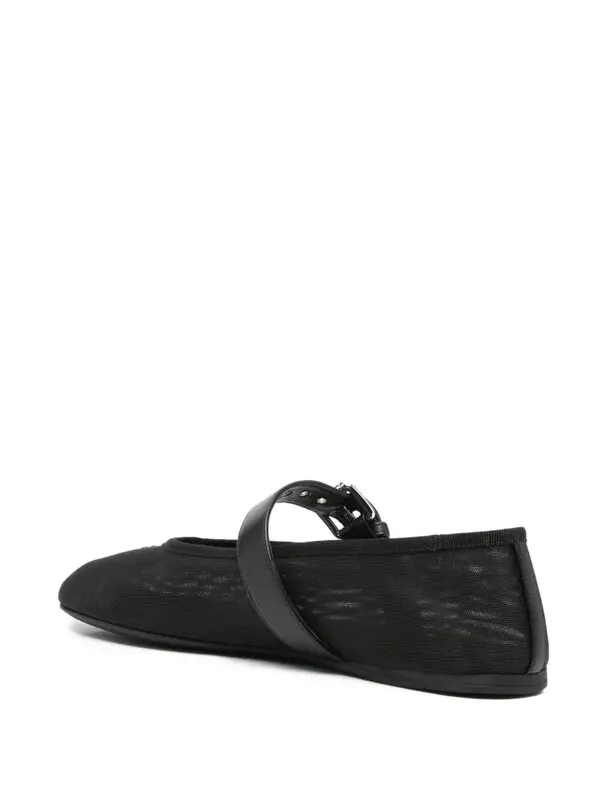 Miu Miu Logo-embroidered Ballerines - Black