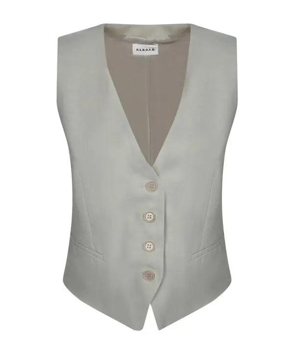 P.a.r.o.s.h V-neck Vest With Button Closure And Welt Pockets