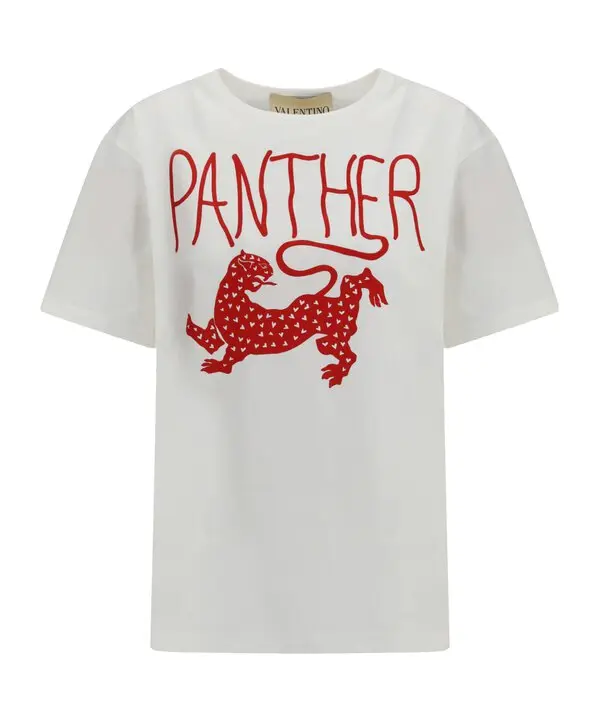 Valentino Garavani Animal Printed Crewneck T-shirt - White
