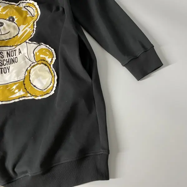 Moschino Teddy Bear Print Hooded Long Sweater Dress