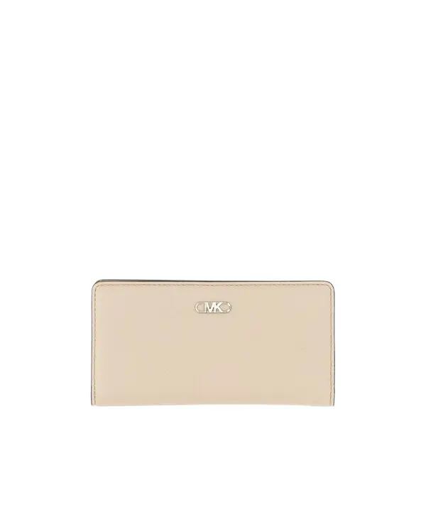Michael Kors Empire Logo Plaque Medium Wallet - Nude