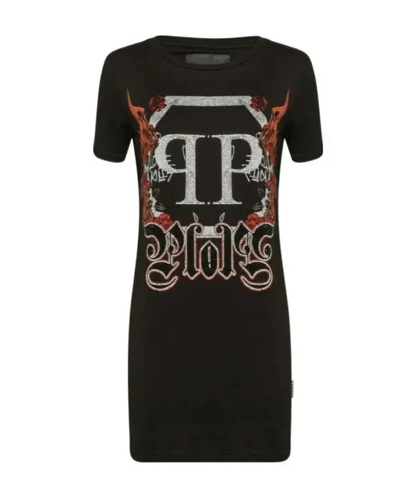 Philipp Plein Logo Embellished T-shirt Dress