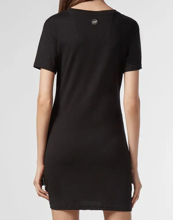 Philipp Plein Logo Embellished T-shirt Dress
