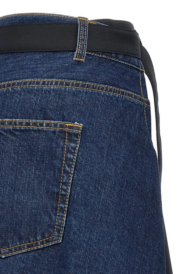 Sacai Belted Waist Wide Leg Shorts - Blue