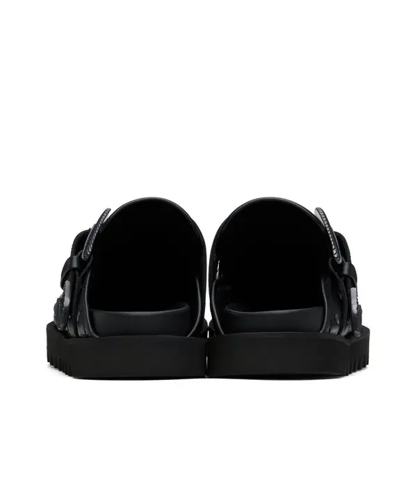 TOGA VIRILIS Round Toe Flat Mules With Rivet Detailing - Black