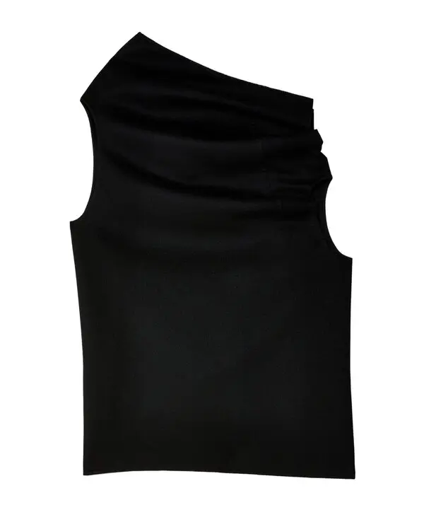 THE ROW Asymmetrical Sleeveless Top - Black