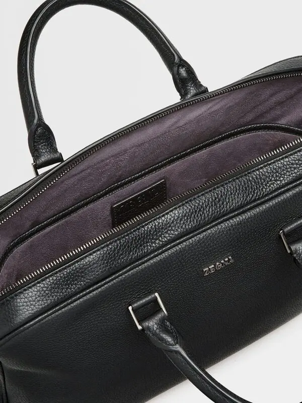 Zegna Edgy Logo-lettering Leather Briefcase