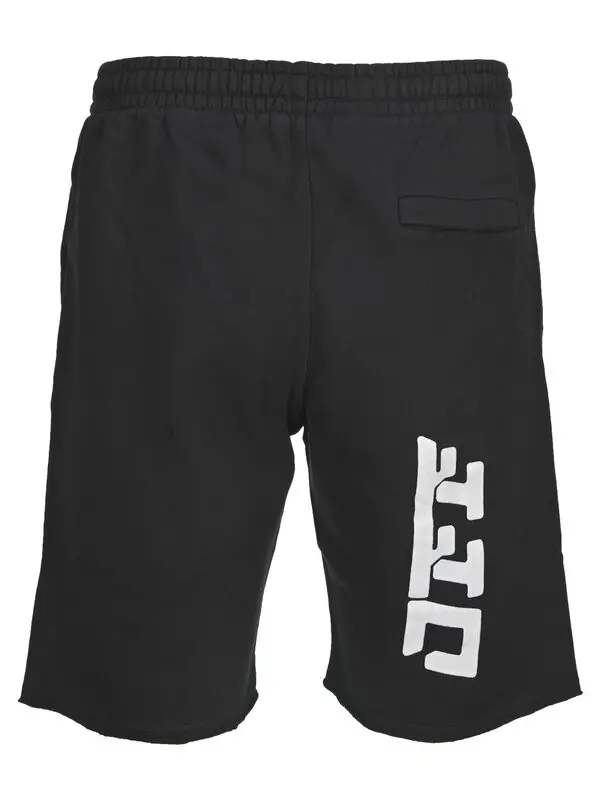 Off-White 90's Logo Print Track Shorts - Black