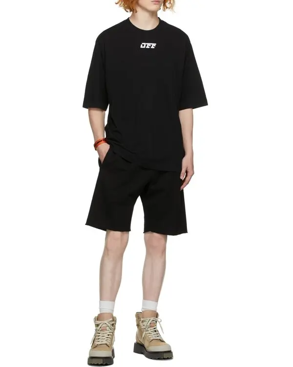 Off-White 90's Logo Print Track Shorts - Black