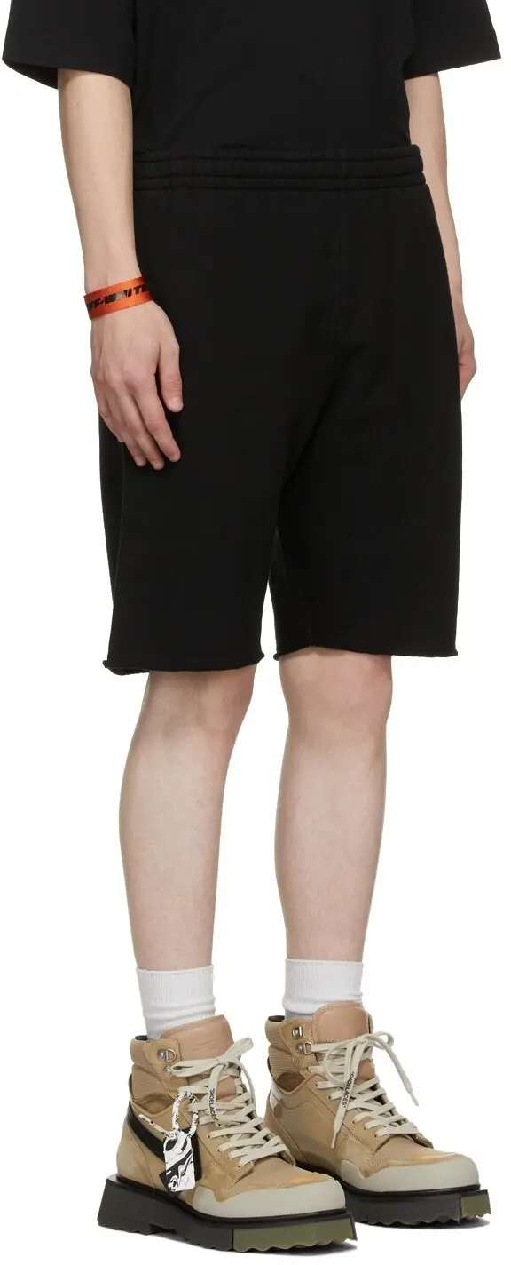 Off-White 90's Logo Print Track Shorts - Black