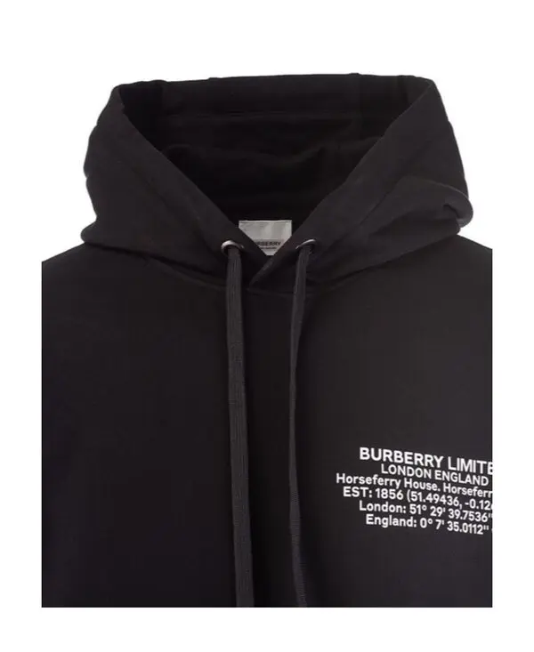 Burberry Printed Drawstring Hoodie - Black