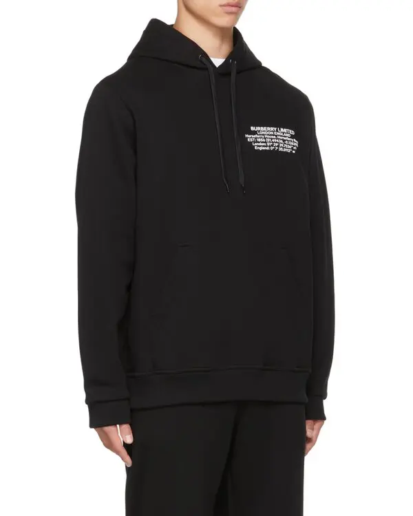 Burberry Printed Drawstring Hoodie - Black