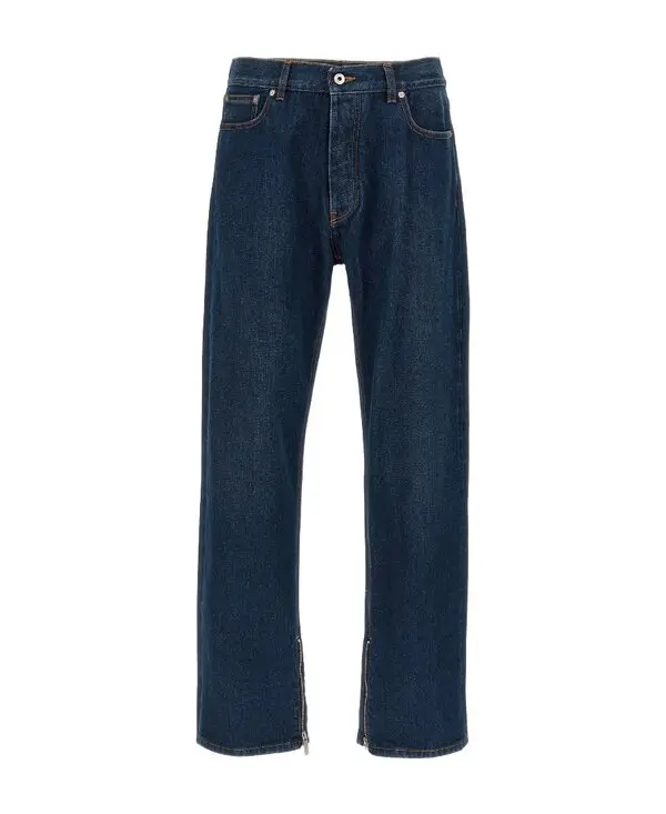 Off-White Mid-rise Jeans With Zip Detail - Black
