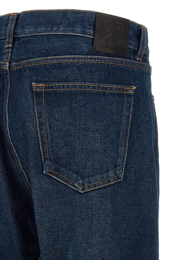 Off-White Mid-rise Jeans With Zip Detail - Black