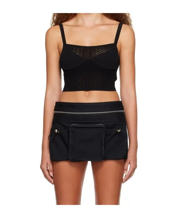 DION LEE Serpent Knitted Bralette Crop Top