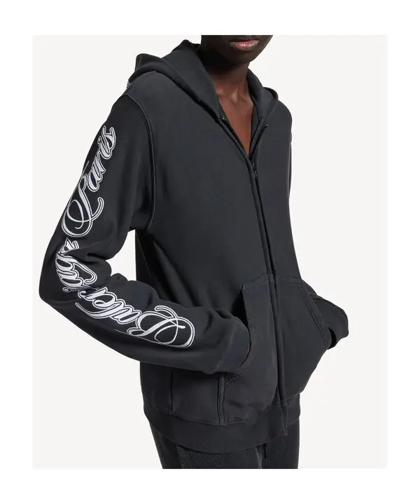 Balenciaga Cursive Zip-up Hoodie