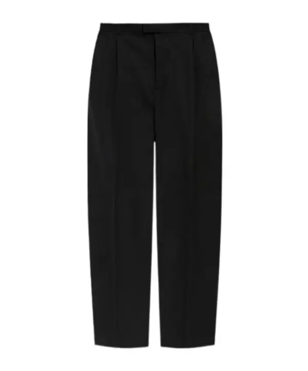 Bottega Veneta Pleated Straight Leg Trousers - Black