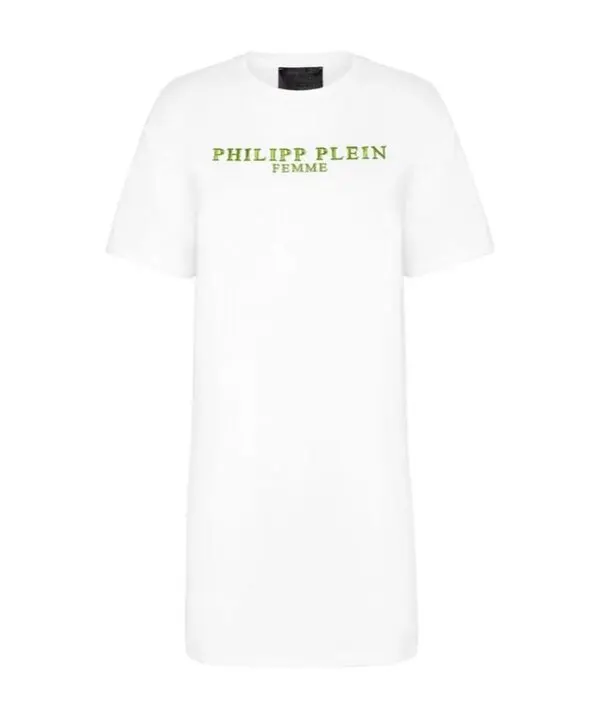 Philipp Plein Logo Details T-shirt Dress - White