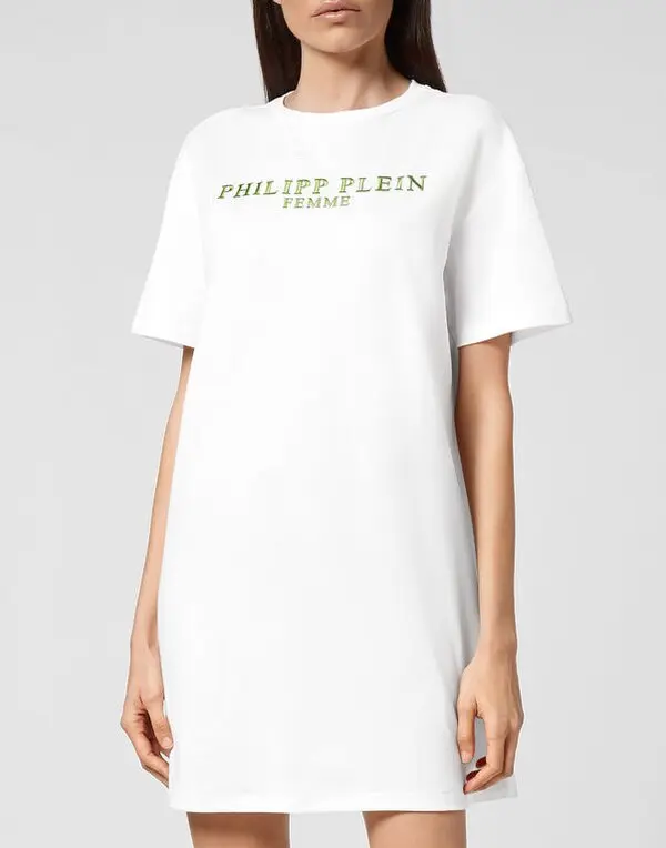 Philipp Plein Logo Detail T-shirt Dress