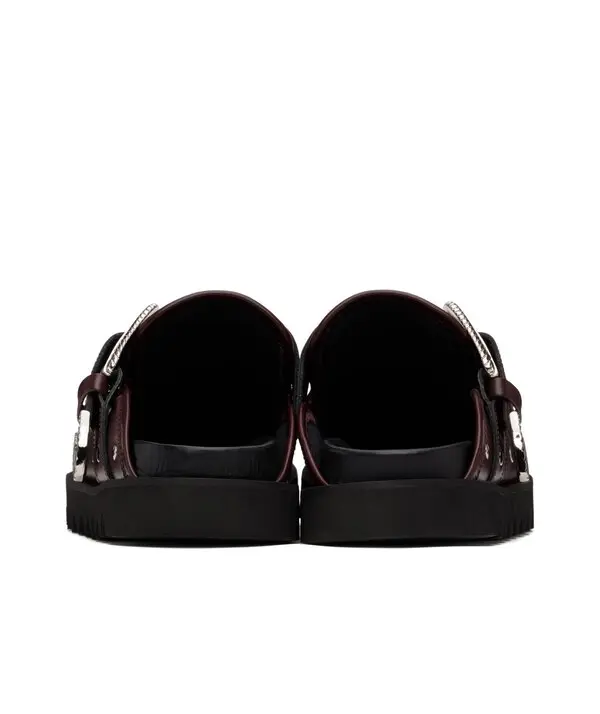 TOGA VIRILIS Eyelet Metal Sabot Mules - Wine Red