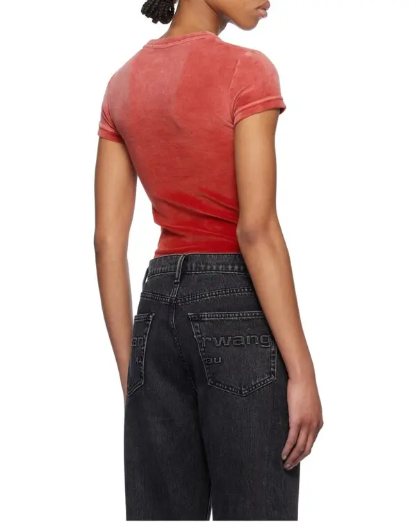 Alexander Wang Logo Detailed Crewneck T-shirt - Red