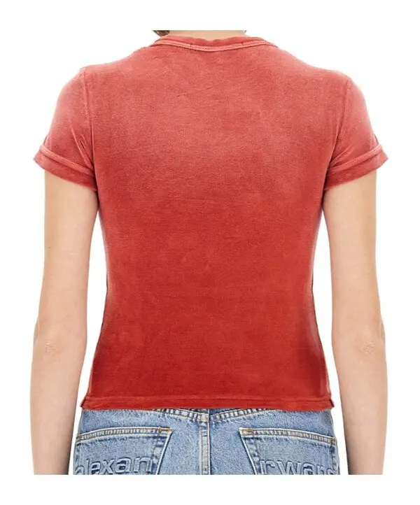 Alexander Wang Logo Detailed Crewneck T-shirt - Red