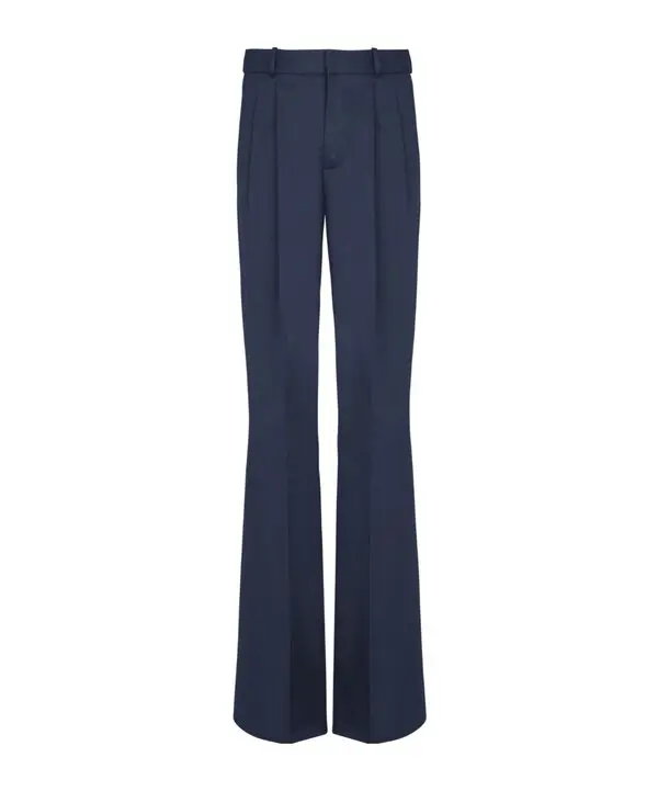 Balmain Twill Darted Trousers - Navy Blue