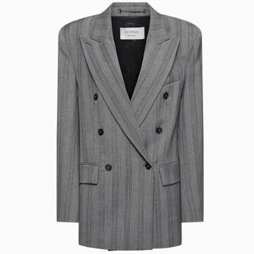 Sportmax Striped Double-breasted Jacket - Light Gray