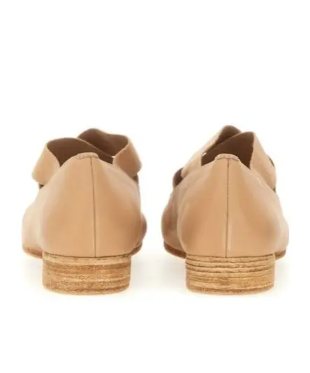 UMA WANG Square-toed Ballet Flats With Criss-cross Straps - Nude