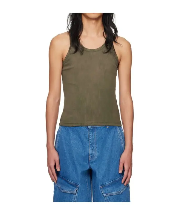 DION LEE Ribbed Organic-cotton Tank Top