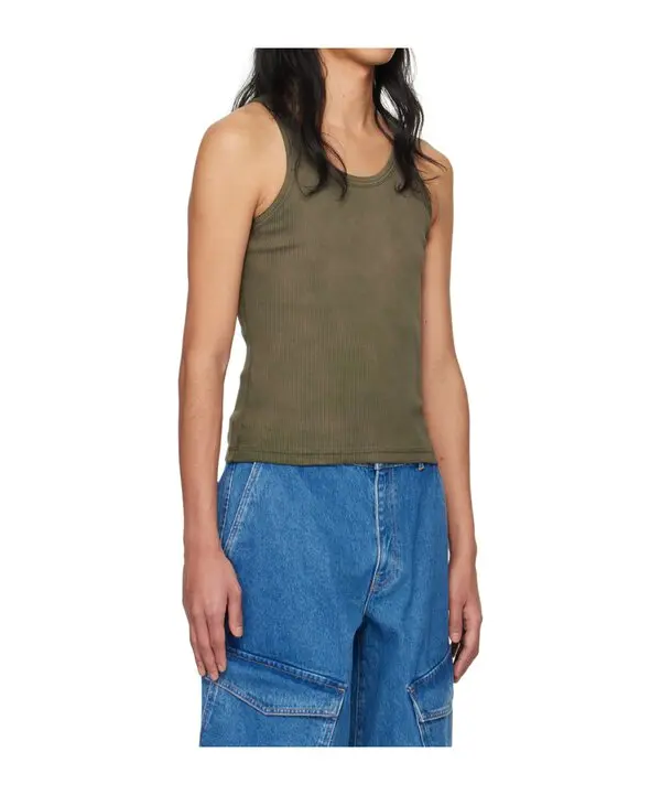 DION LEE Ribbed Organic-cotton Tank Top