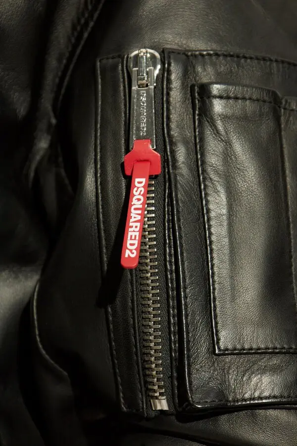 Dsquared2 Zip-up Leather Bomber Jacket