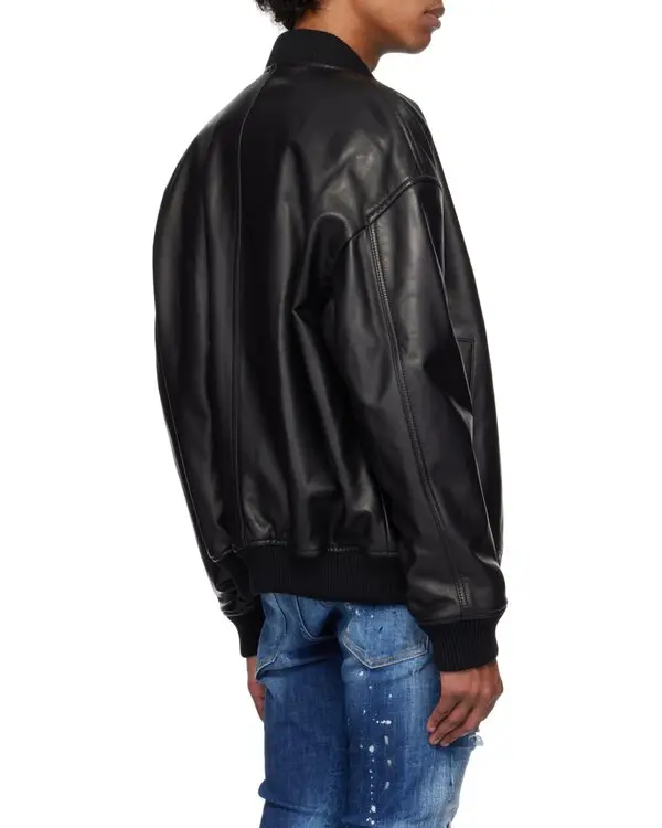 Dsquared2 Zip-up Leather Bomber Jacket
